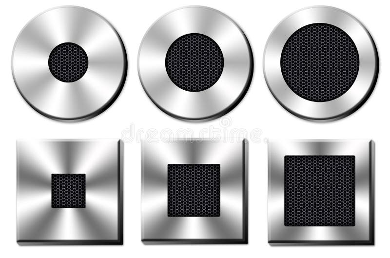 Chrome button stock illustration. Illustration of plate - 33379136