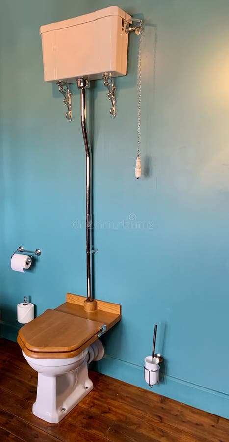 Chrome and Ceramic Ware of Victorian WC Plumbing Stock Image - Image of ...