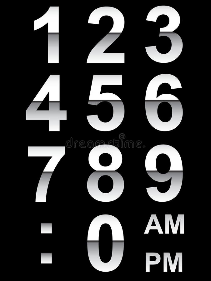 Chrome Clock Numbers EPS stock vector. Illustration of number - 15271507