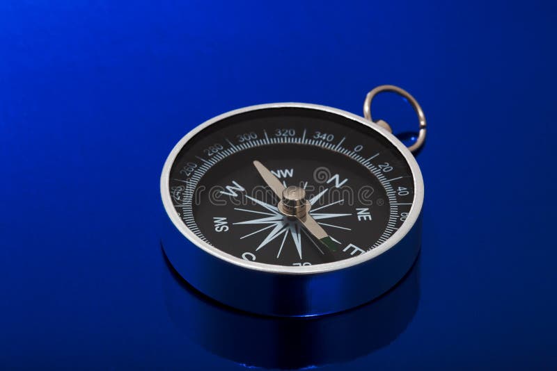 Compass on Blue Waves and Gradient Background Stock Vector ...