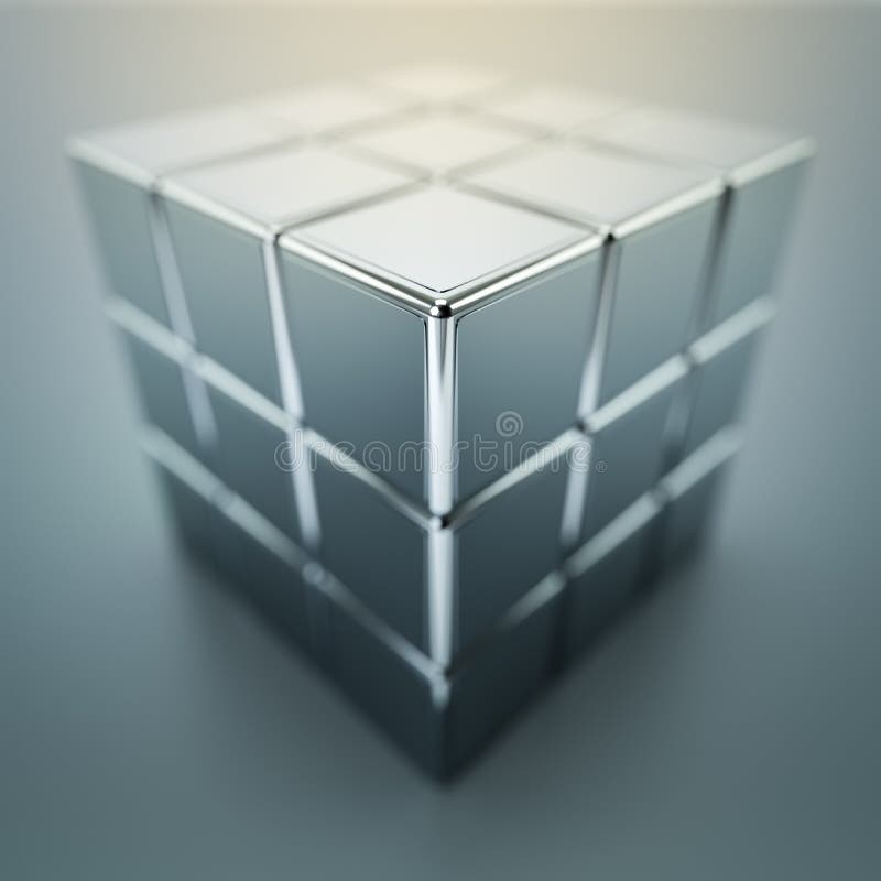 Chrome Cube stock illustration. Illustration of silver - 19701714