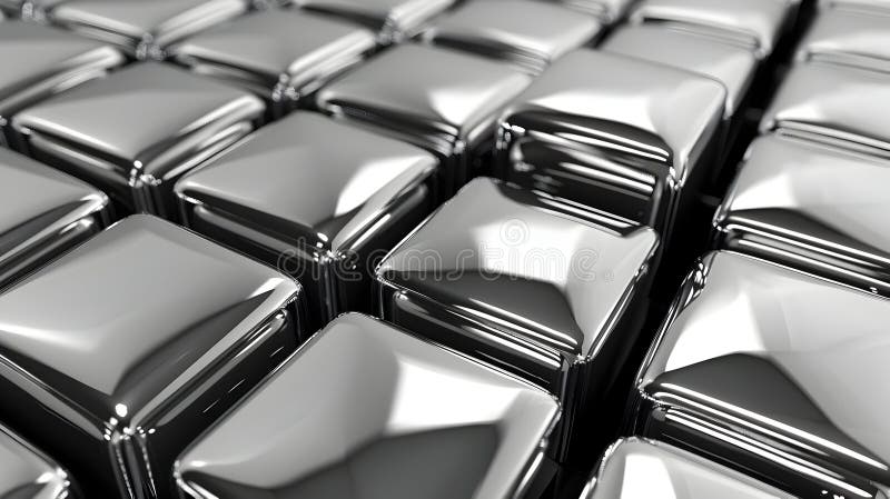 Chrome Cubes 3D Abstract Background Stock Illustration - Illustration ...