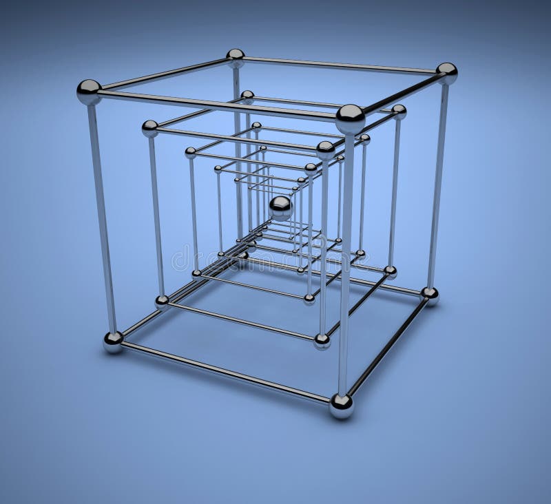 Chrome cubic frames stock illustration. Illustration of geometry - 50800172