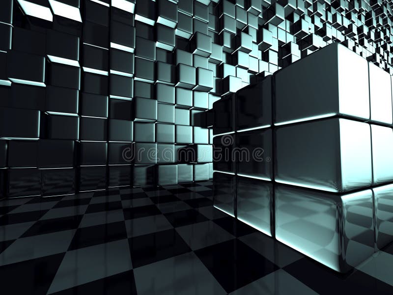 3D chrome cube. stock illustration. Illustration of chrome - 30062395