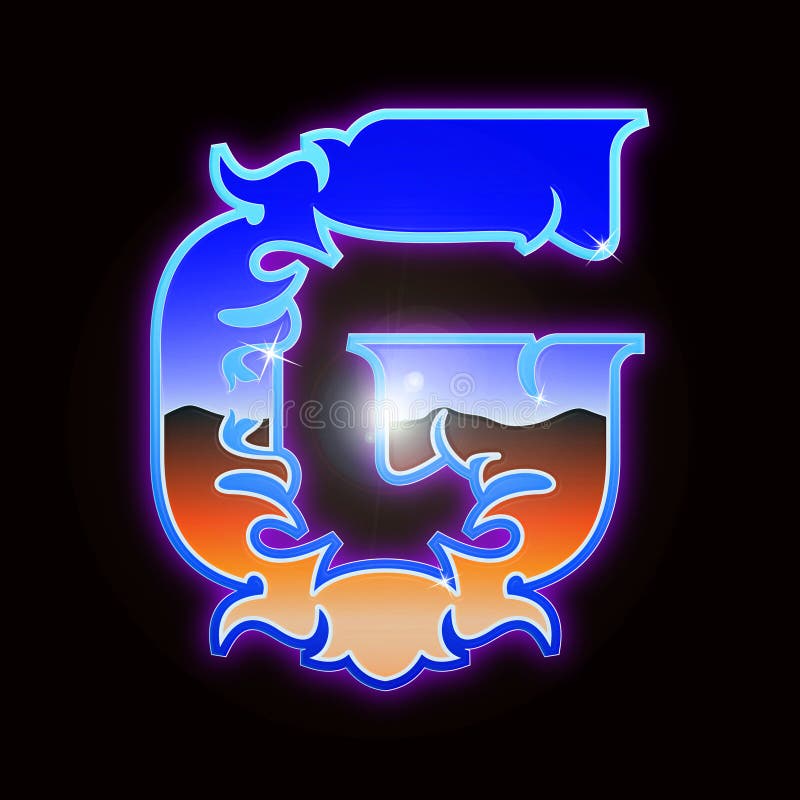 Chrome Decorative Font.Custom Letter on Black Background. Stock Photo ...