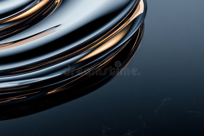 Chrome Design Elements, Chrome Elements on Polished Black Surface Under ...