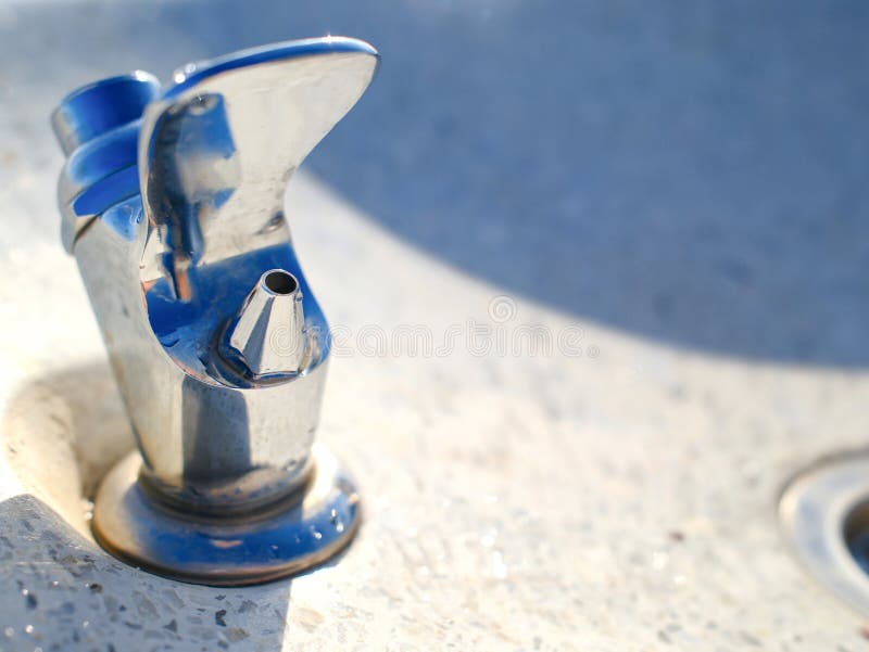 Chrome Drinking Fountain with Push Button Water Dispenser Stock Image ...