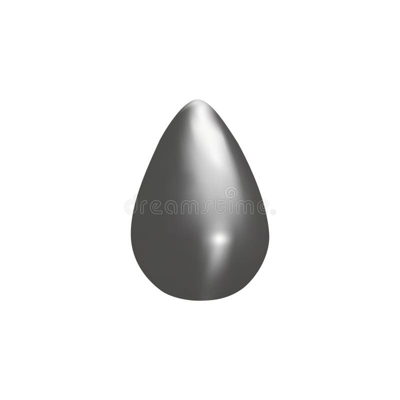 Chrome Drop Shape 3D Plastic Cartoon Style Icon, Doodle Silver Blob ...