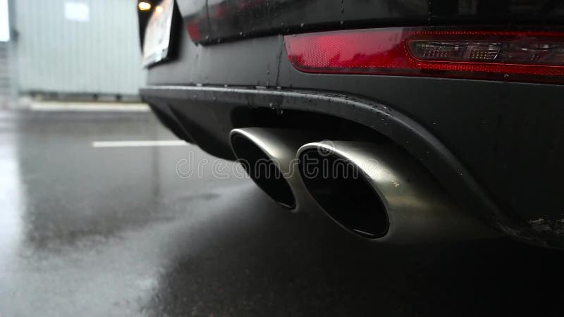 The Car Chrome Exhaust Pipe Close-up. Stock Video - Video of exhaust ...