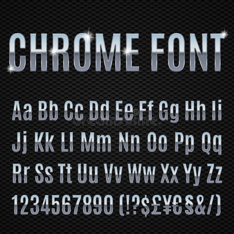 Chrome font stock vector. Illustration of decoration - 55492610