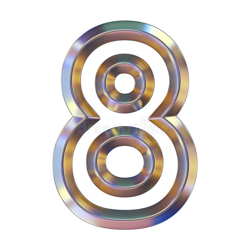 Chrome Font with Colorful Reflections Letter Q 3D Stock Illustration ...