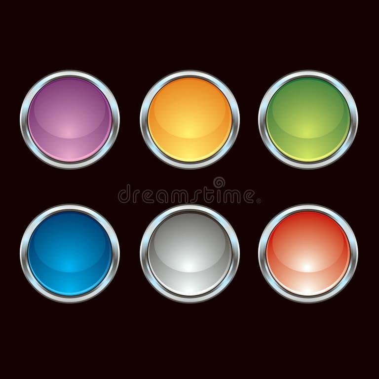 Chrome glossy buttons stock vector. Illustration of chrome - 7277140