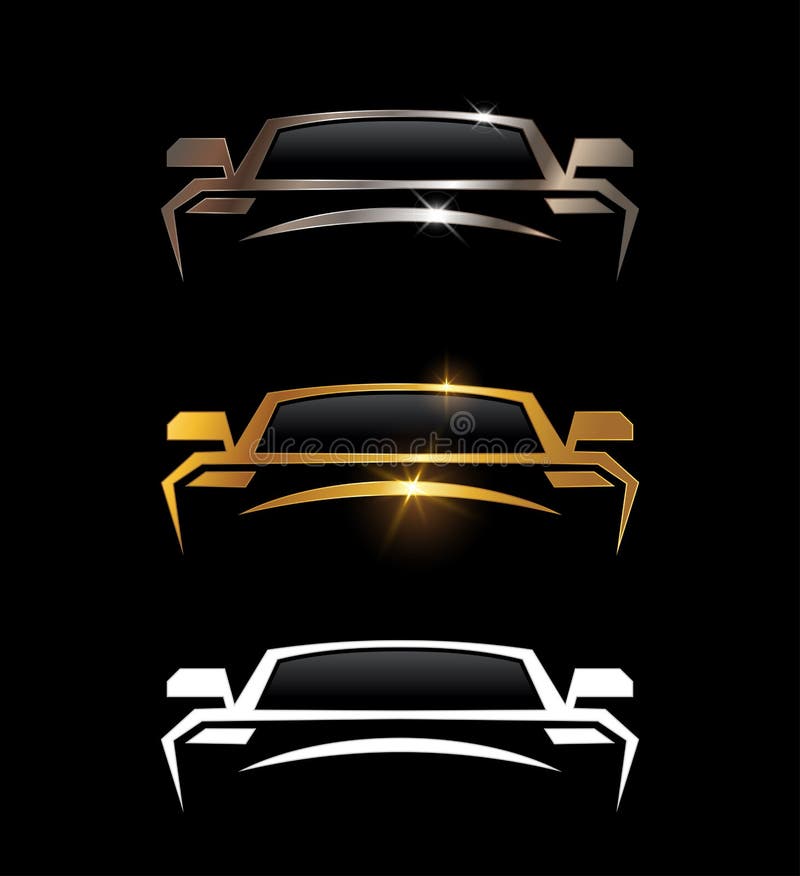 Chrome and Gold Car Vector Sign Stock Vector - Illustration of alphabet ...