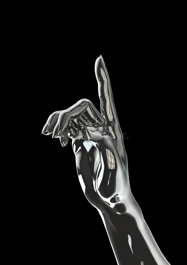 Chrome hand stock illustration. Illustration of finger - 19593133