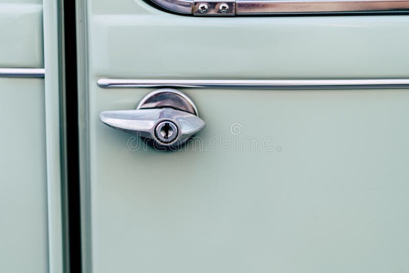 Chrome Handle of a Vintage Old Car Stock Photo - Image of vehicle ...