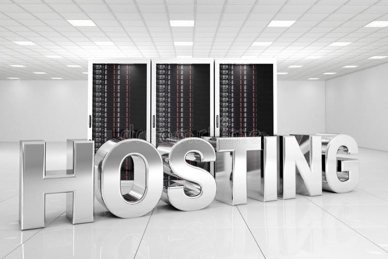 Data Center with Chrome Cloud Stock Illustration - Illustration of ...