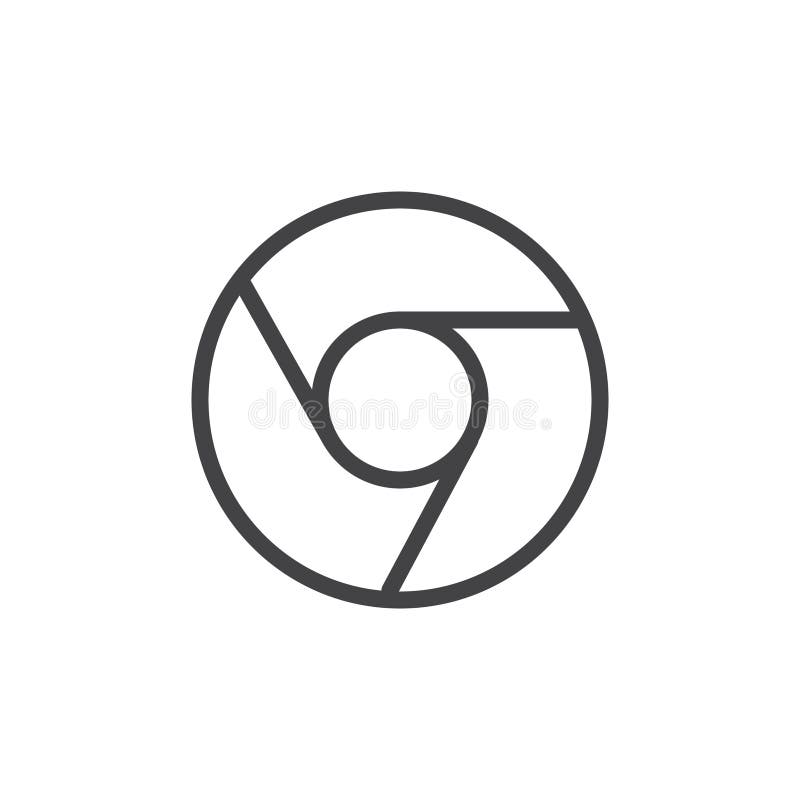 Chrome Icon Thin Outline Art Symbol Stock Vector - Illustration of sign ...