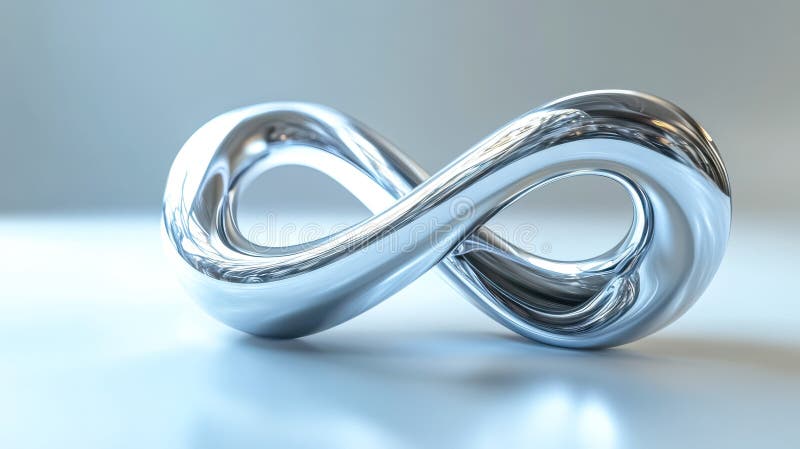 Chrome Infinity Symbol Looping Continuously on Reflective Surface Stock ...