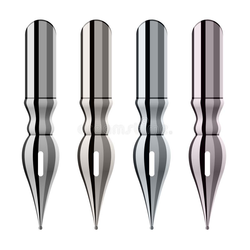 Chrome ink pen nibs stock vector. Illustration of elegant - 67451045