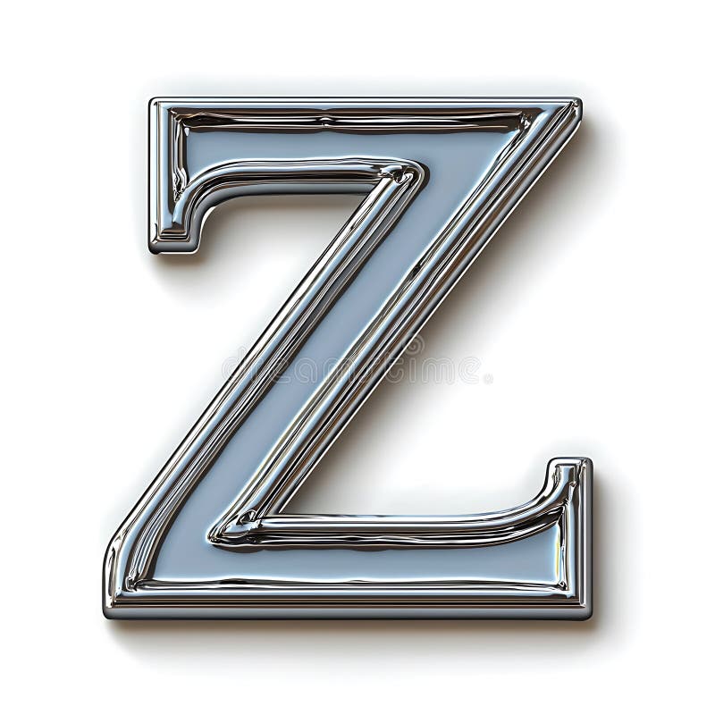 Chrome Letter Z Shiny Metallic Alphabet Character Stock Illustration ...
