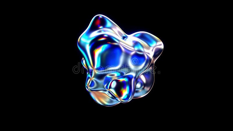 Chrome Liquid Loop Abstract Form. Stock Footage - Video of glossy ...
