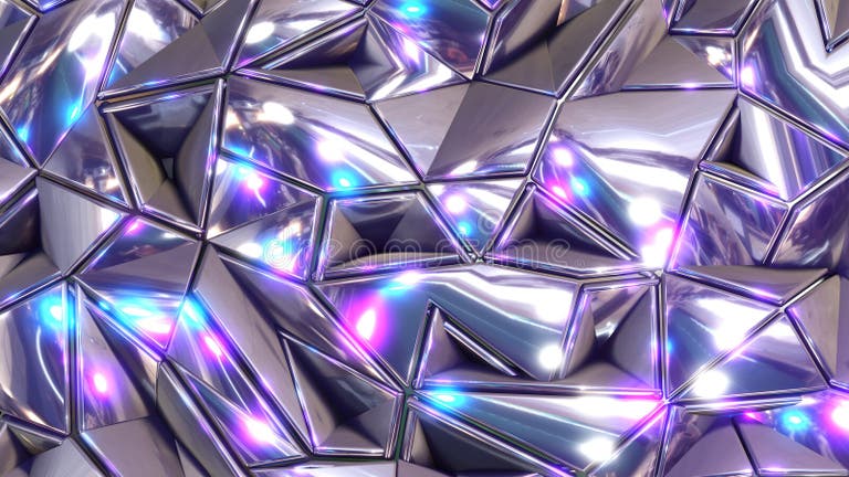 Chrome Metal Background, Shiny and Lustrous Metal Triangles Pattern ...