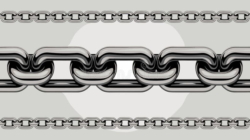 Chrome Metal Chains Isolated on White Background. Vector Realistic Set ...