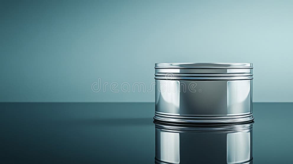 Chrome Metal Piston on Reflective Surface with Smooth Turquoise ...