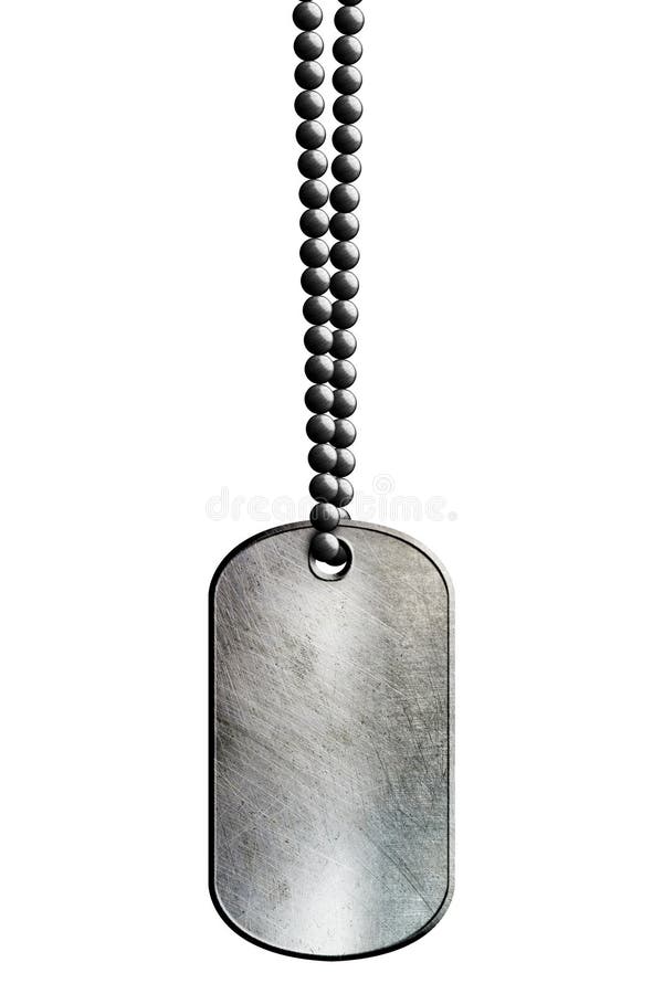 Chrome Metal Tag and Necklace Stock Illustration - Illustration of card ...