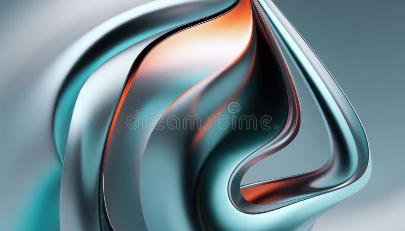 Chrome Metal Wave Background Stock Illustration - Illustration of blue ...