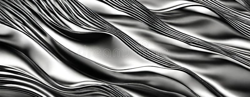 Chrome Metal Wave Background Stock Illustration - Illustration of ...