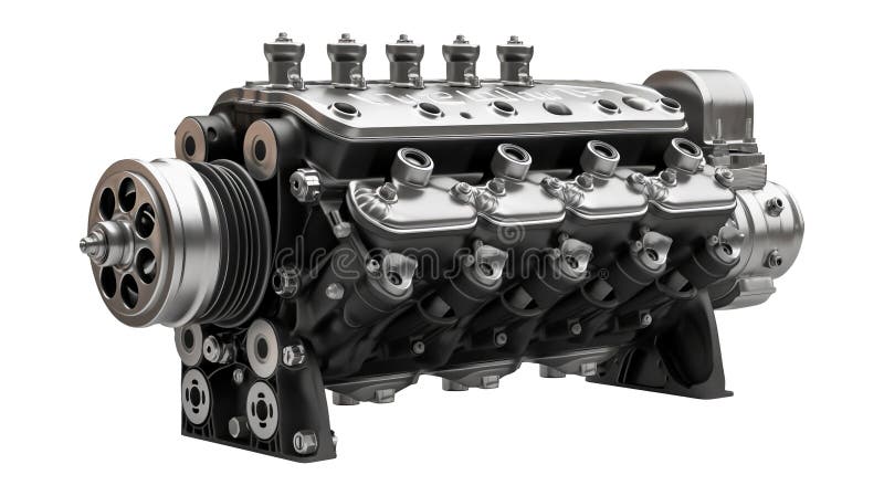 Car Engine Block of V8 OHV Type Stock Illustration - Illustration of ...