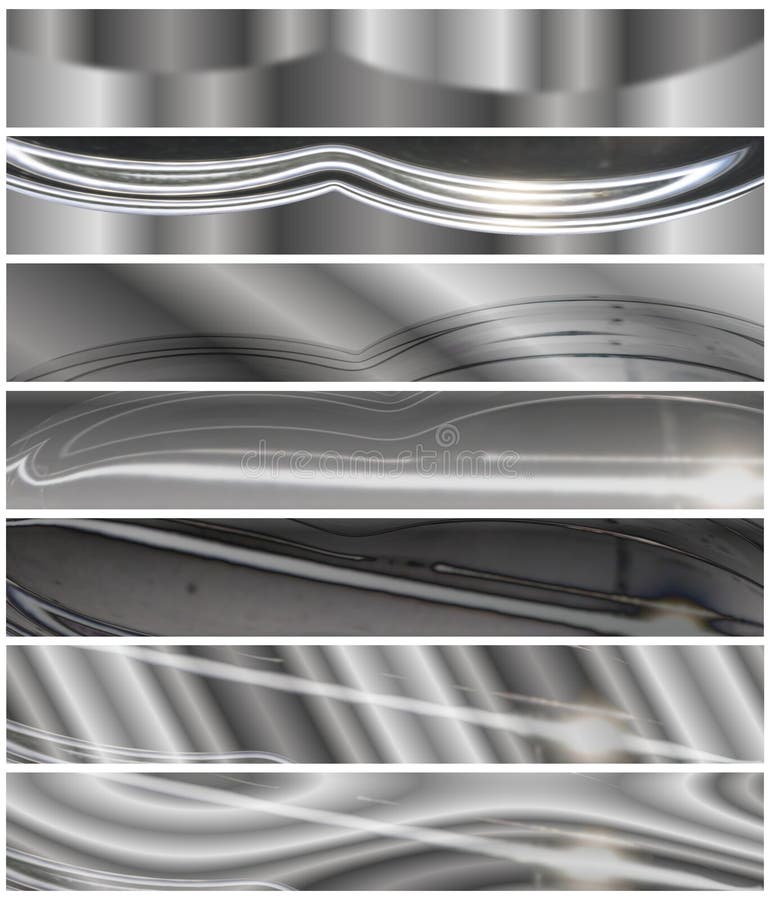 Chrome Metallic Headers Set Stock Illustration - Illustration of ...
