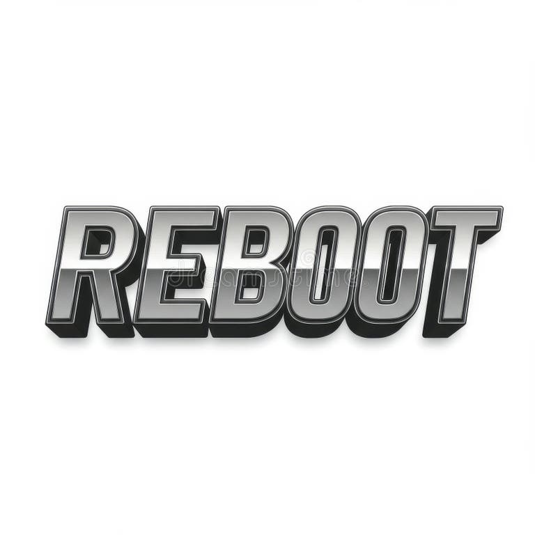 Reboot Text Effect Isolated on White Background for Graphic Design ...