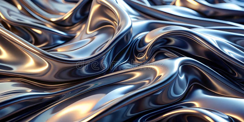 Chrome Metallic Texture with Reflective Liquid-like Movement Stock ...