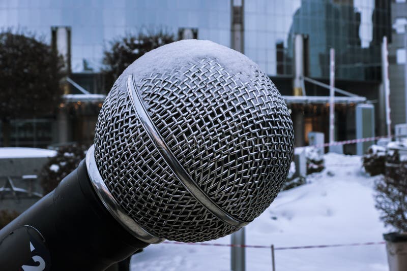 Chrome Microphone for Performances and Singing Stock Image - Image of ...
