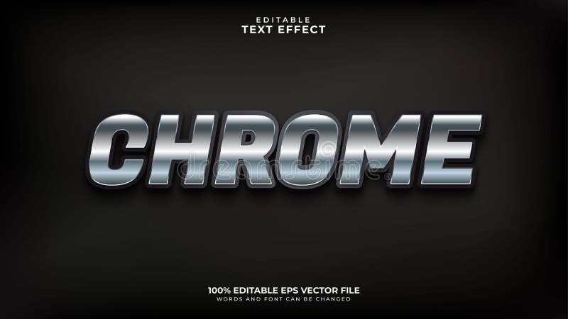 Chrome Text Effect, Editable Text Effect Stock Vector - Illustration of ...