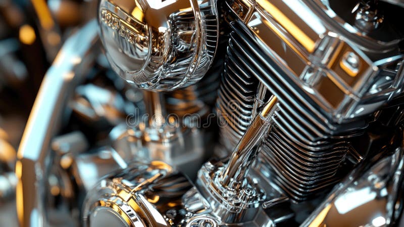 Chrome Motorcycle Engine Close Up Stock Image - Image of bike, valve ...