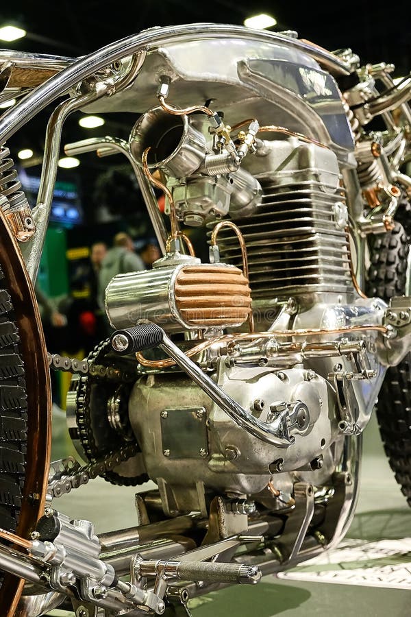 Chrome motorcycle engine stock photo. Image of strong - 92169154