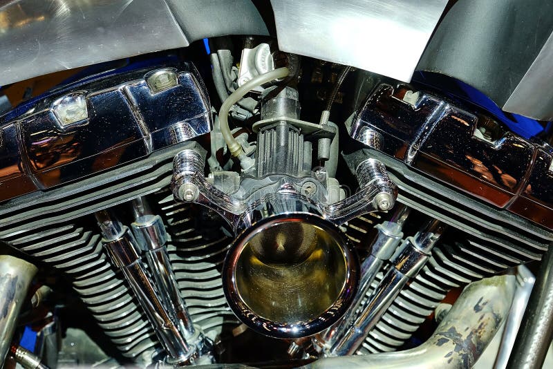 Chrome motorcycle engine stock photo. Image of iron, steel - 93056074