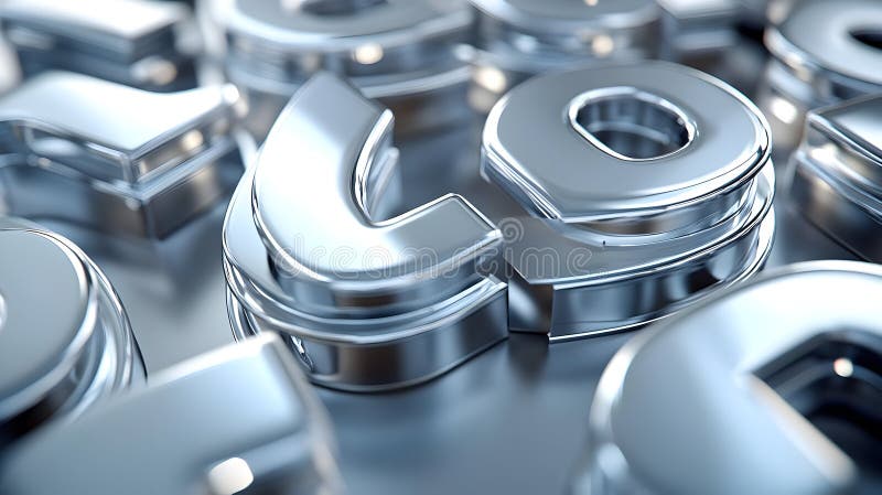 Chrome Number 3D Illustration Stock Illustration - Illustration of ...