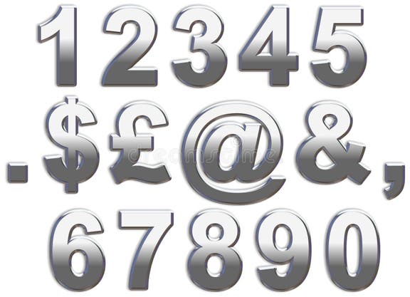 Chrome Numbers White Background Stock Illustrations – 912 Chrome ...