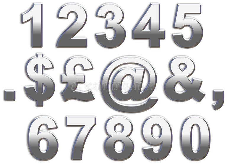 Chrome Numbers White Background Stock Illustrations – 912 Chrome ...