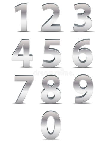 Chrome Numbers in 3D stock vector. Illustration of dimensional - 20410005