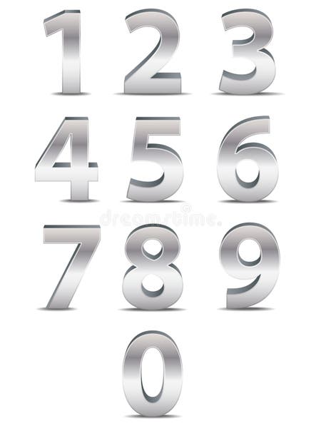 Chrome Numbers in 3D stock vector. Illustration of dimensional - 20410005