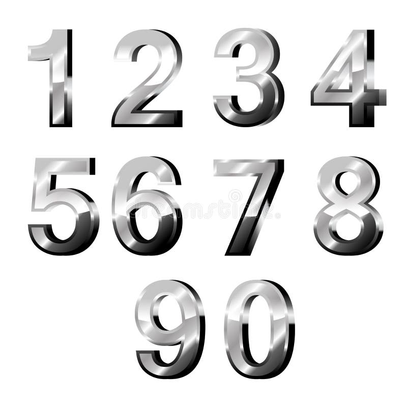 3d Metal numbers stock illustration. Illustration of seven - 27608190