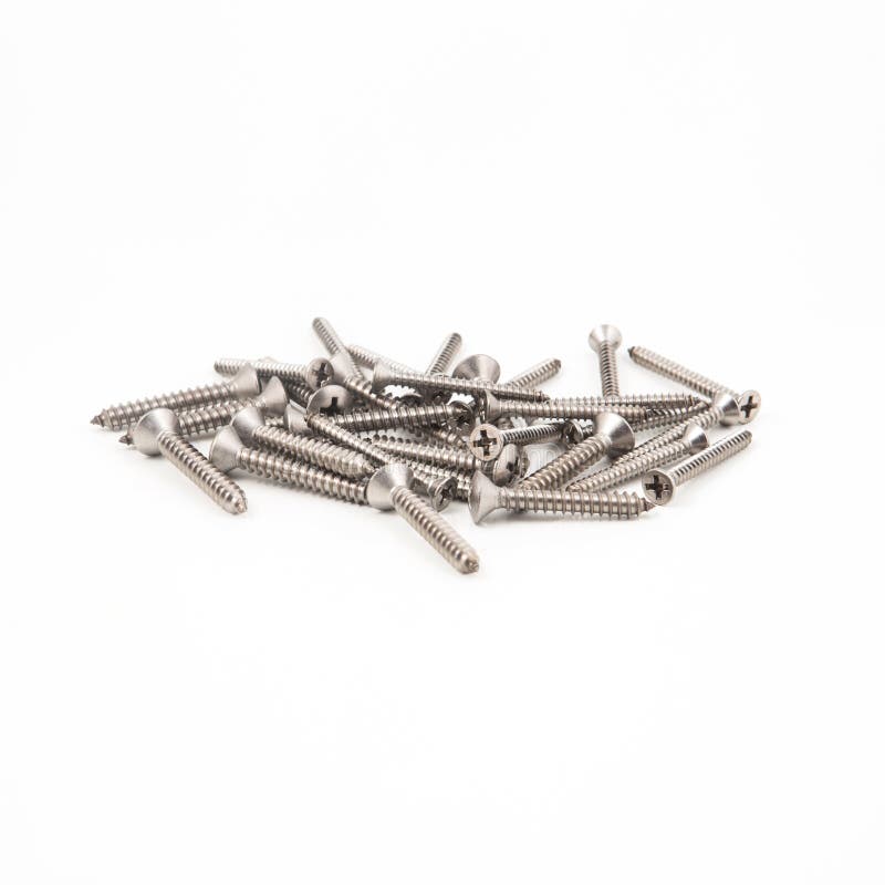 Chrome Nuts and Bolts Closeup on Plain Background Stock Photo - Image ...