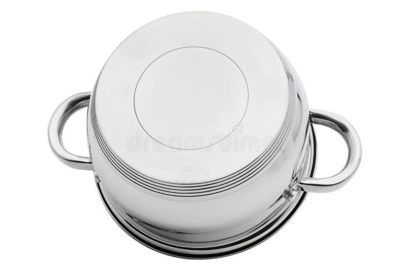Chrome Pan Inverted Bottom Isolate on a White Background. Stock Image ...