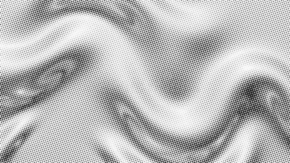 Chrome Pattern with Wavy Dotted Halftone Texture on a White Background ...
