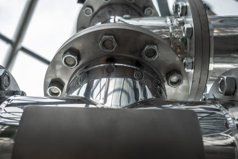 Chrome Pipe Flange. Chrome Pipe Stock Photo - Image of building, pipe ...